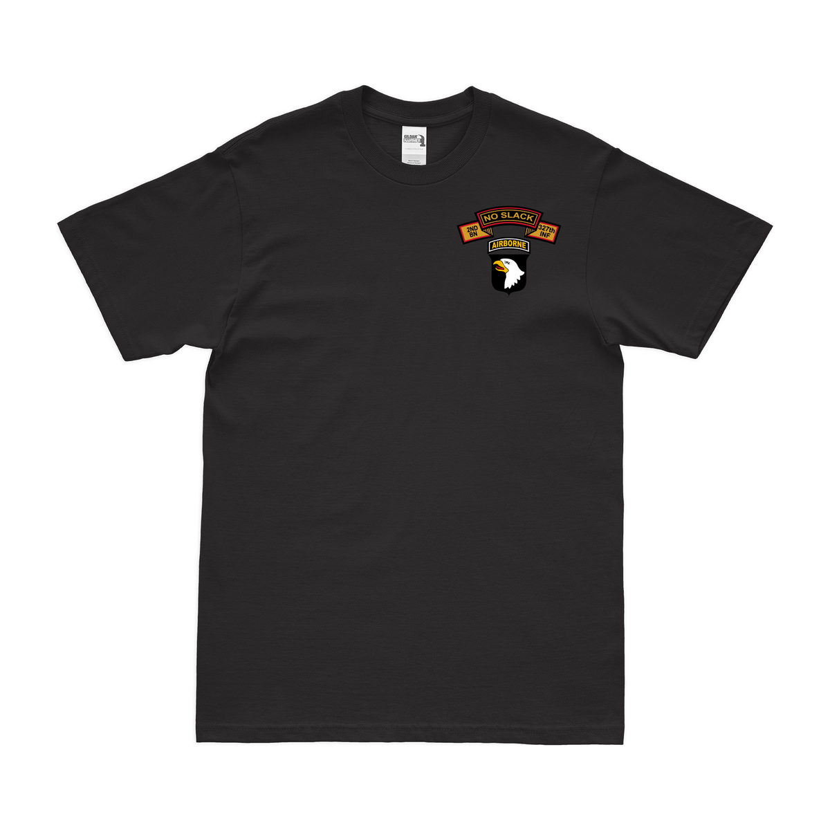 2-327 Infantry "No Slack" 101st Airborne Division Left Chest T-Shirt