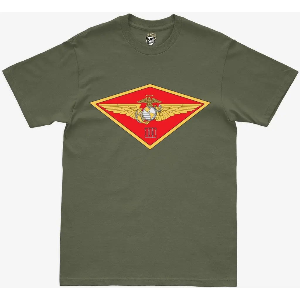 USMC 3rd MAW Logo Military Green T-Shirt