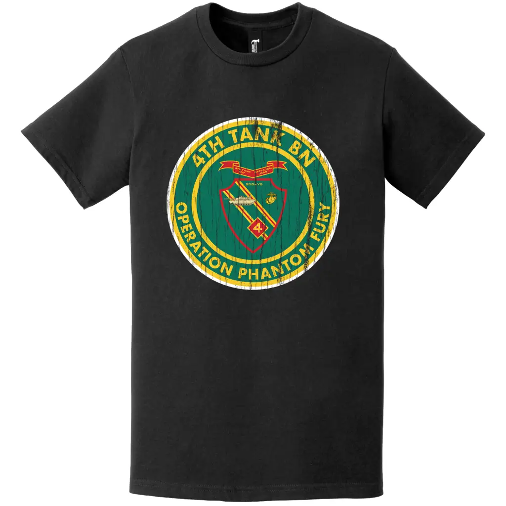 Distressed 4th Tank Battalion USMC Phantom Fury T-Shirt