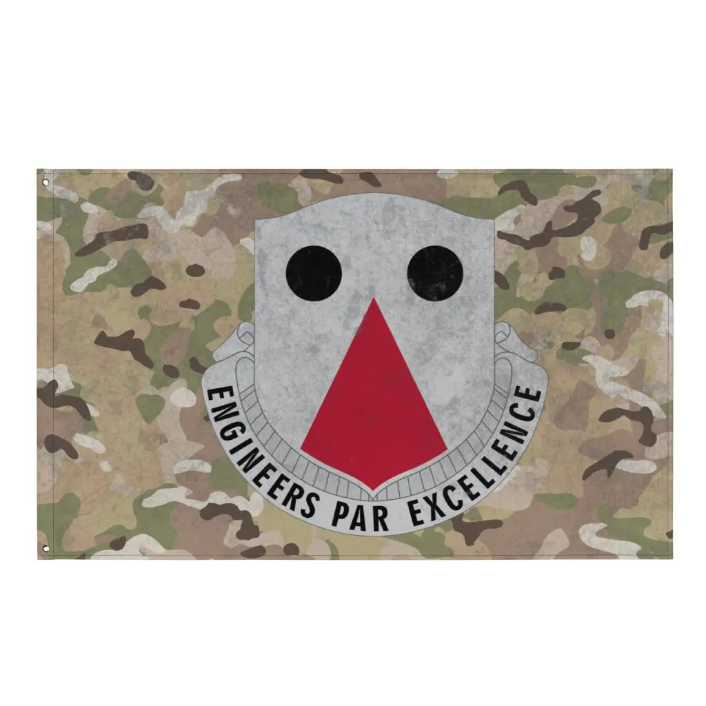 980th Engineer Battalion OCP Camo Indoor Wall Flag