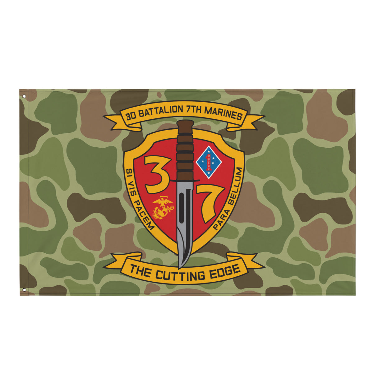 3rd Battalion 7th Marines (3/7 Marines) Frogskin Camo Flag