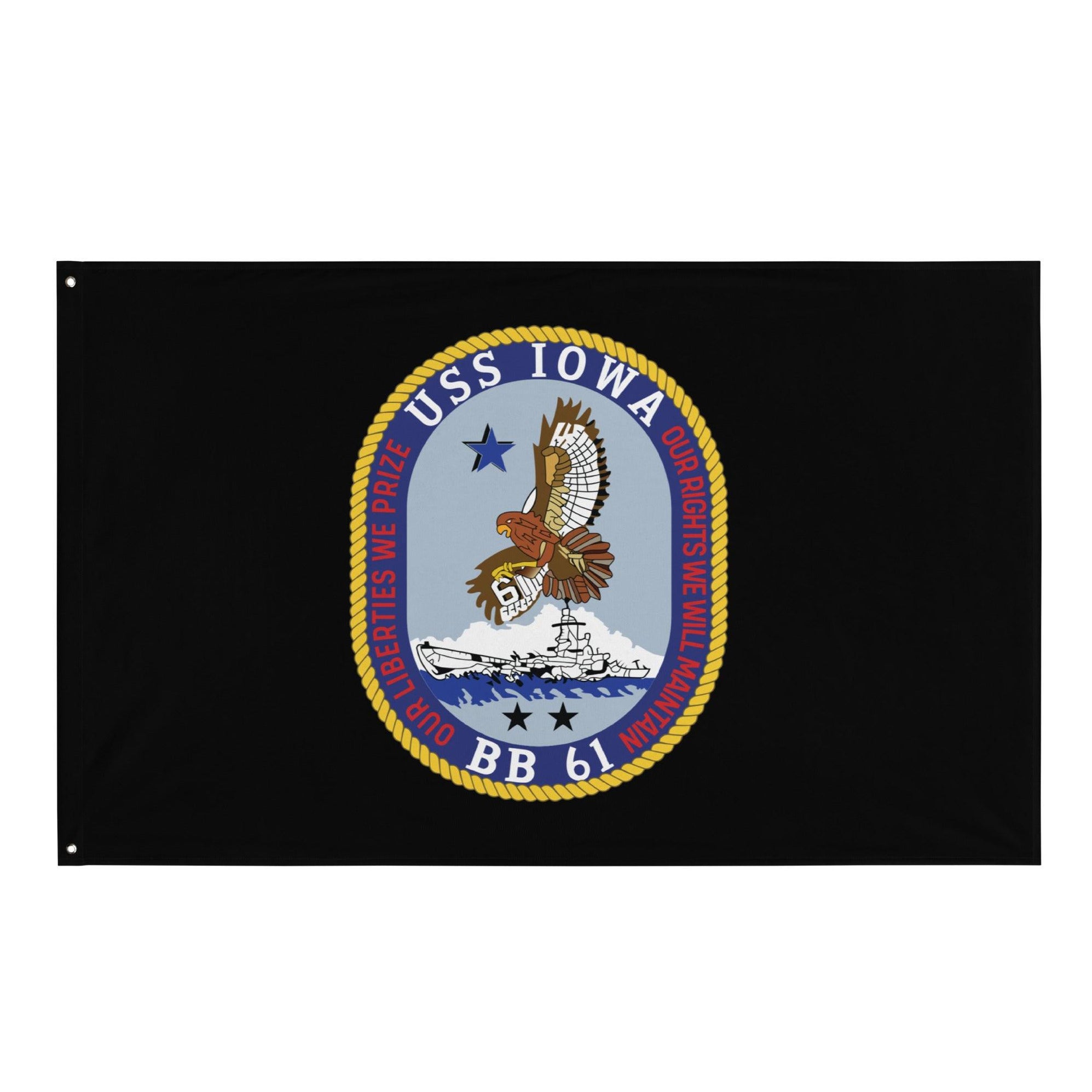 USS Iowa (BB-61) WW2 Battleship Legacy Indoor Wall Flag
