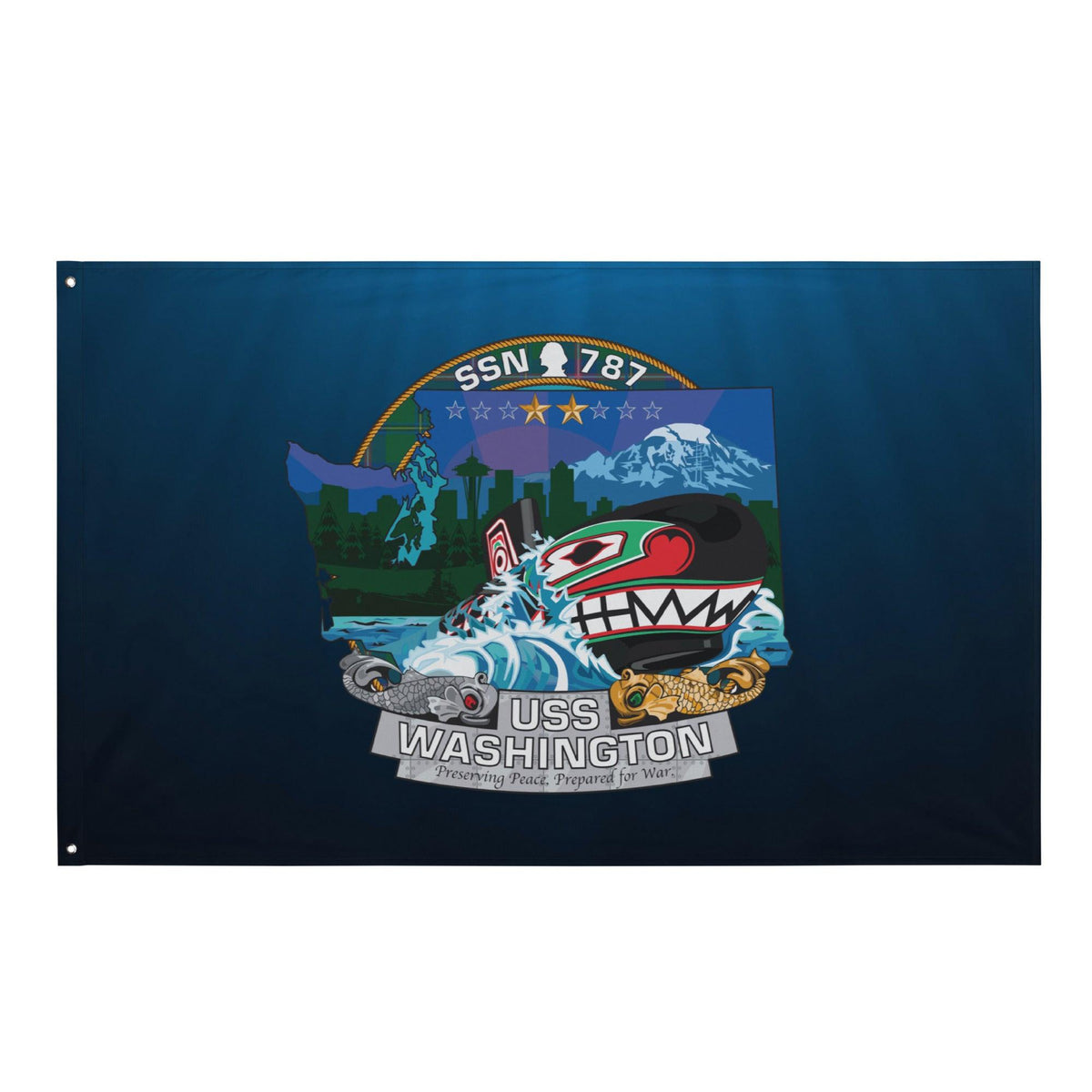 USS Washington (SSN-787) Submarine Wall Flag