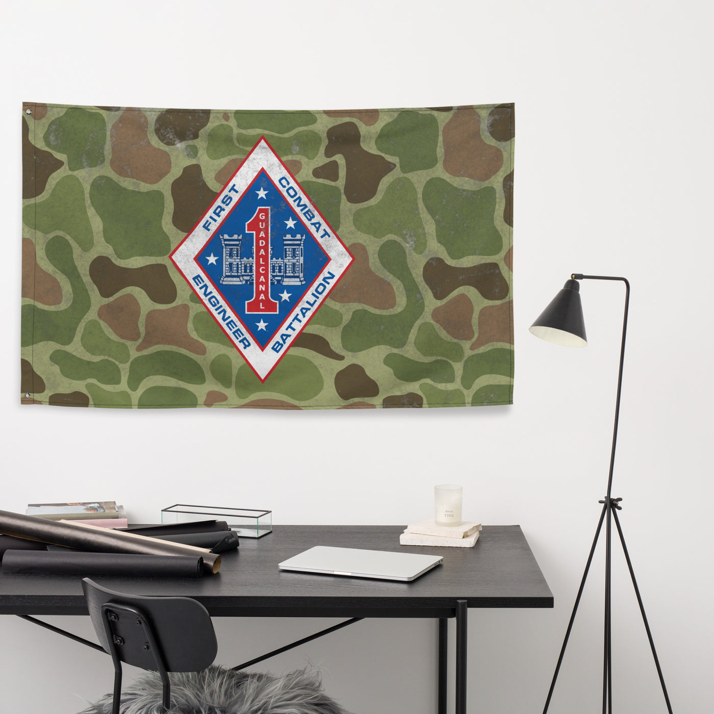 USMC 1st CEB Frog Skin Camo Indoor Wall Flag