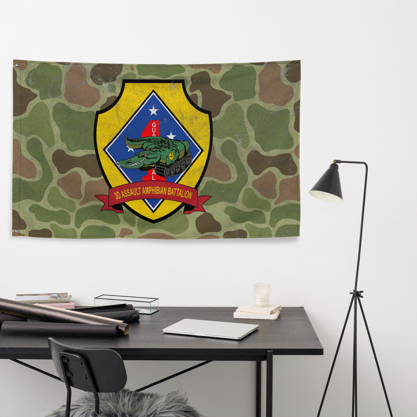 USMC 3rd AABn Frog Skin Camo Indoor Wall Flag