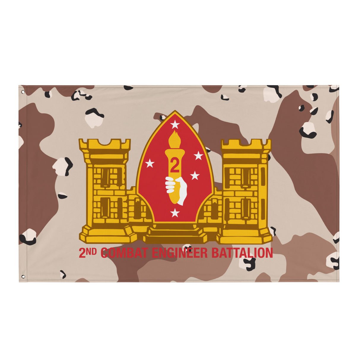 2nd CEB USMC Chocolate-Chip Camo Flag