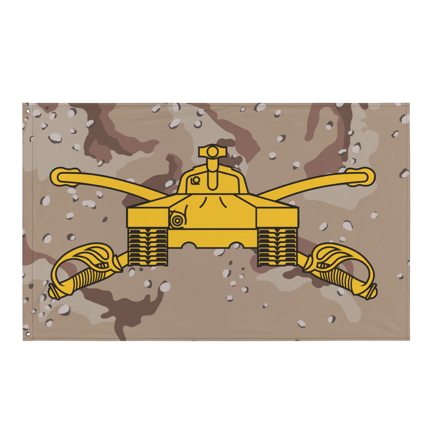 U.S. Army Armor Branch Emblem Chocolate Chip Camo Flag