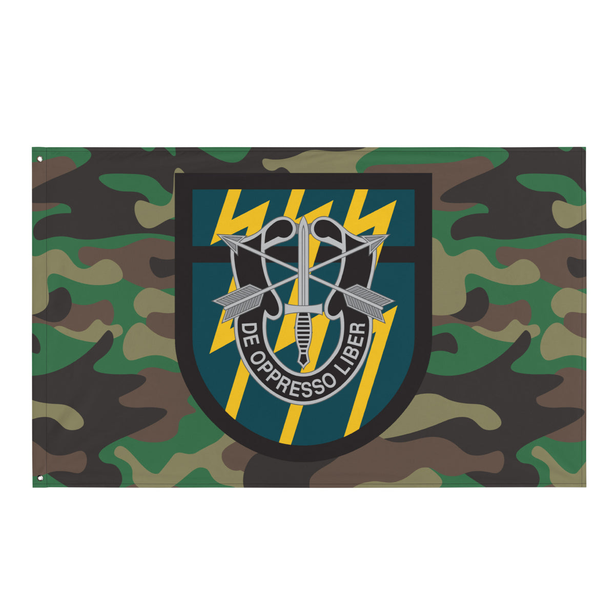 12th Special Forces Group (12th SFG) Woodland Camo Flag