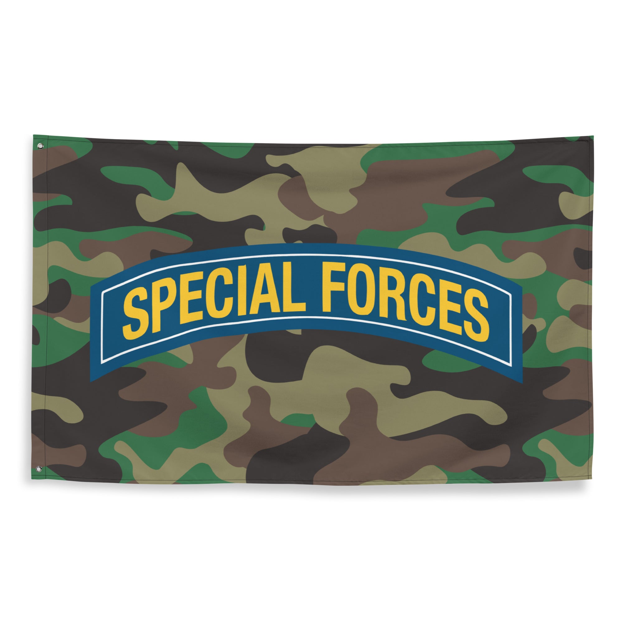U.S. Army Special Forces Tab Woodland Camo Flag