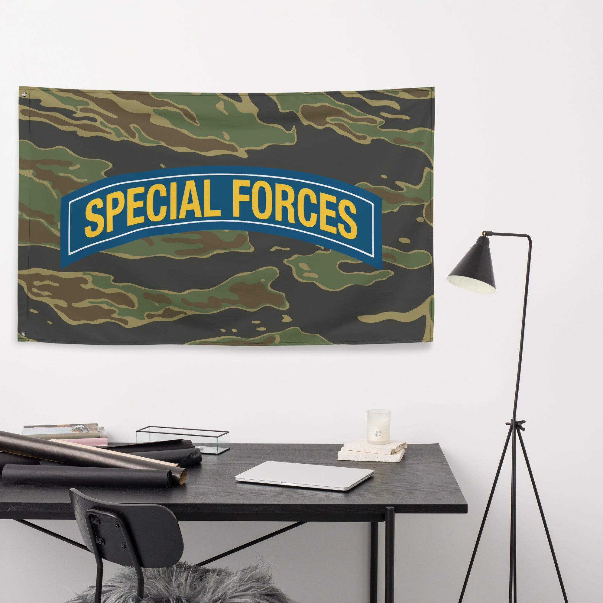 U.S. Army Special Forces Tab Tiger Stripe Camo Flag