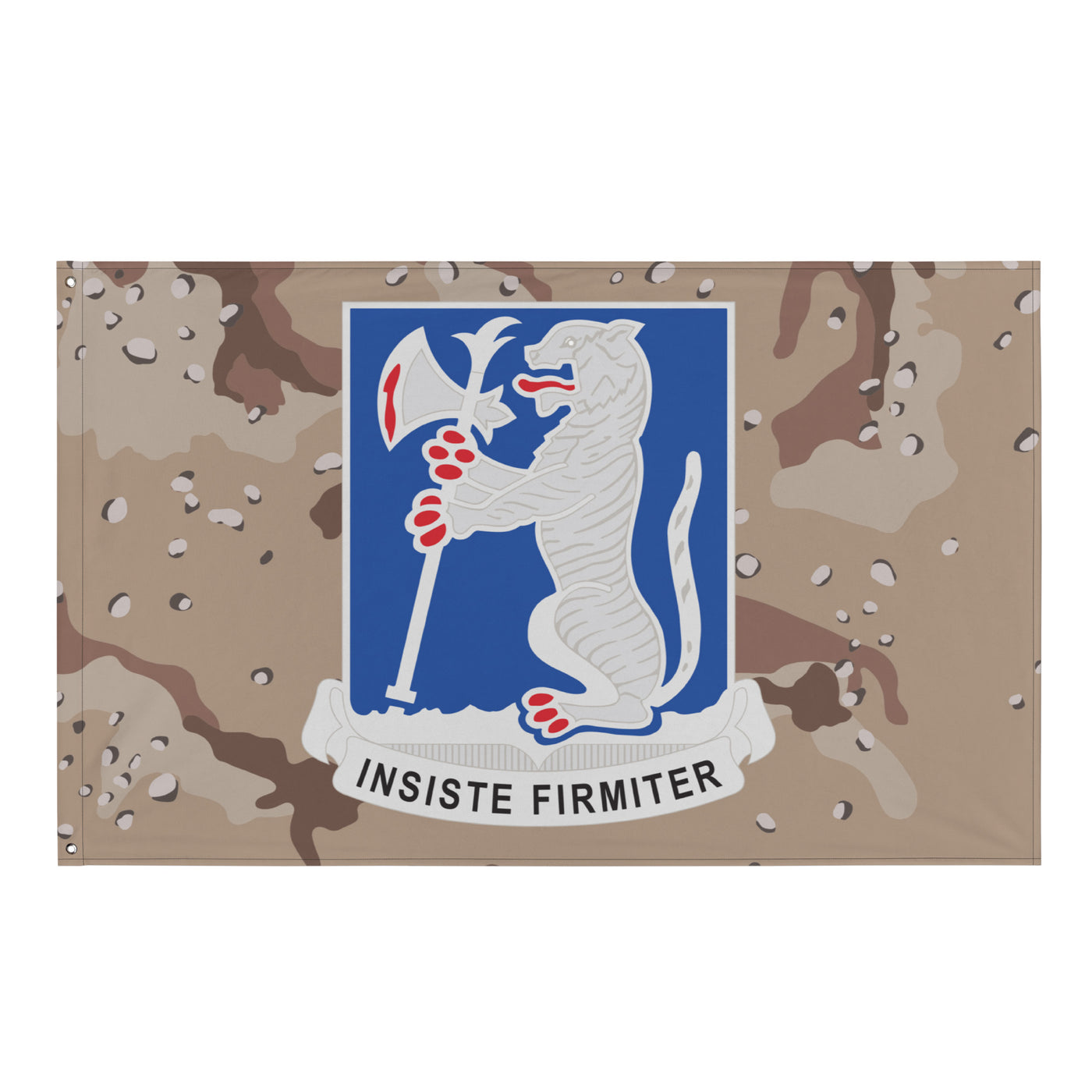 U.S. Army 77th Armor Regiment Chocolate-Chip Camo Flag