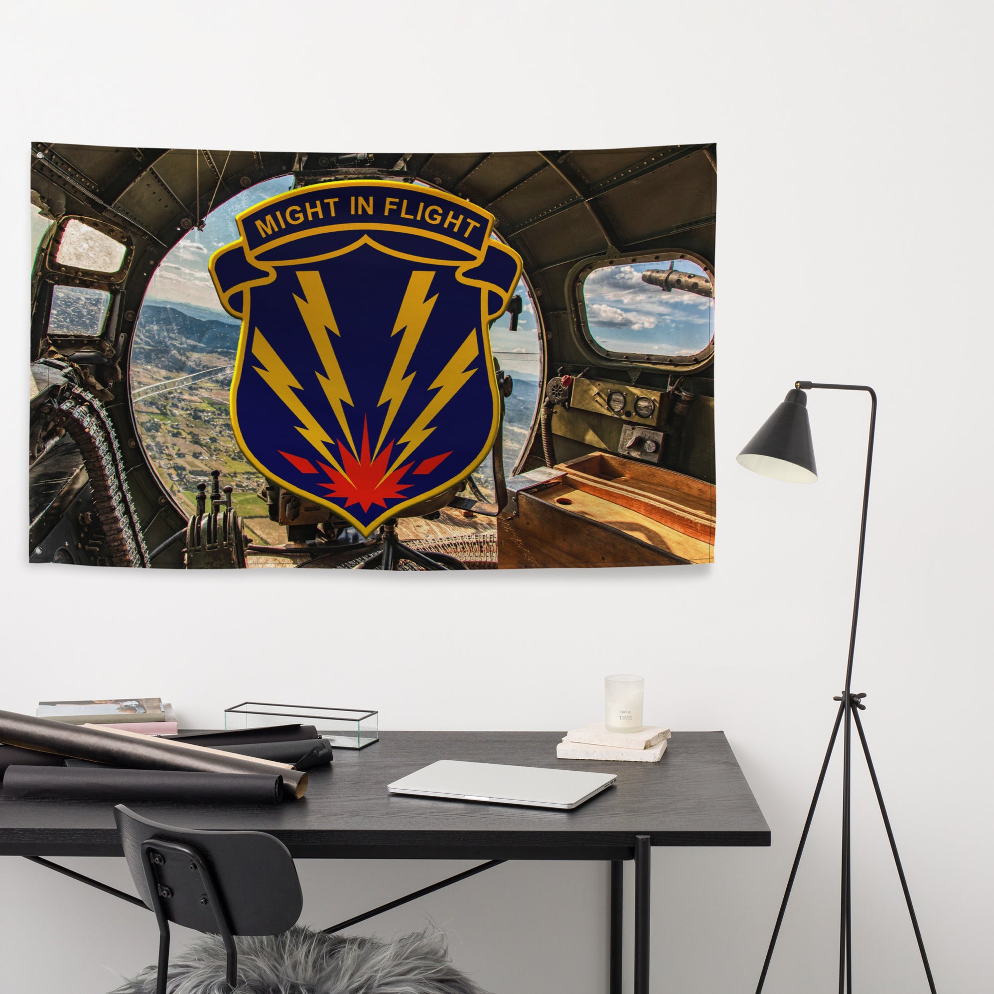 303rd Bomb Group (Heavy) WW2 Logo Emblem Wall Flag