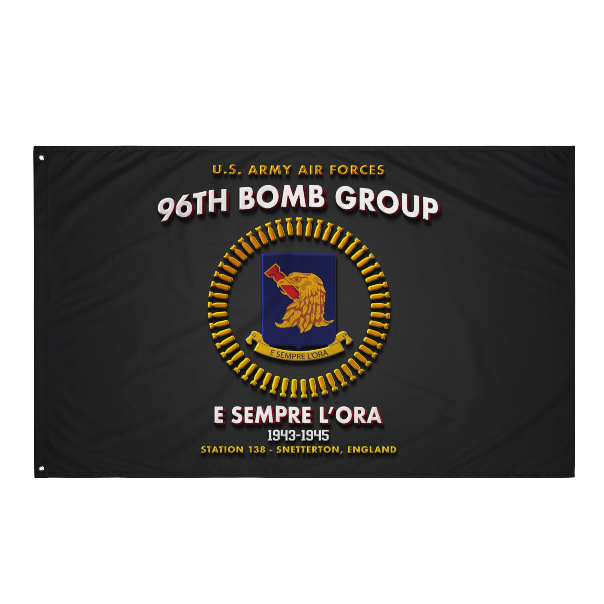 96th Bomb Group WW2 Legacy Black Flag