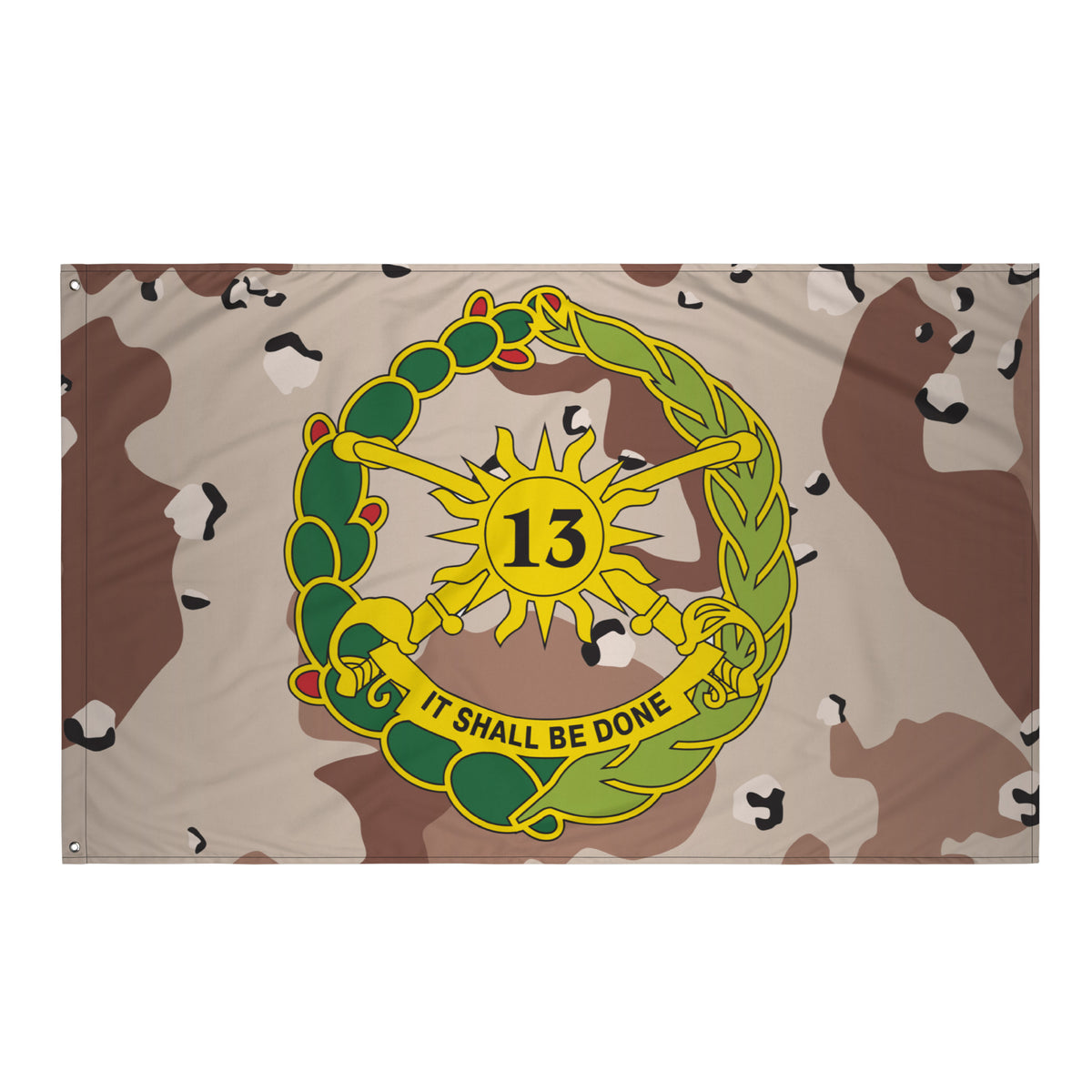 13th Cavalry Regiment Chocolate-Chip Camo Flag