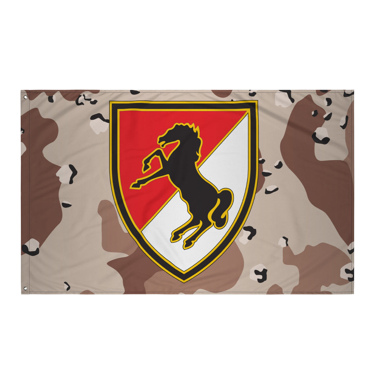 11th Armored Cavalry Regiment (11th ACR) Chocolate-Chip Camo Flag