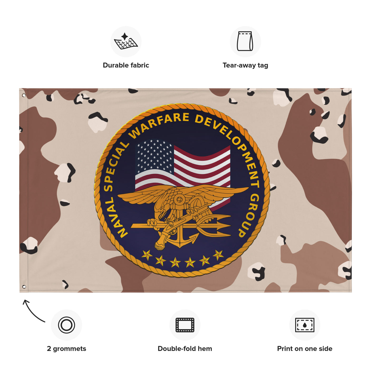 U.S. Navy SEAL Team 6 DEVGRU NSW Chocolate-Chip Camo Flag
