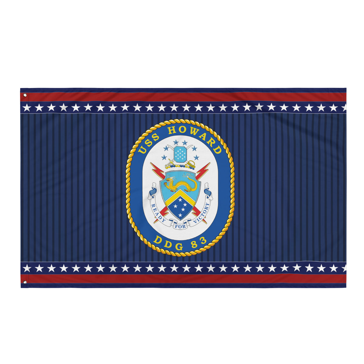 Patriotic USS Howard (DDG-83) Ship's Crest Wall Flag