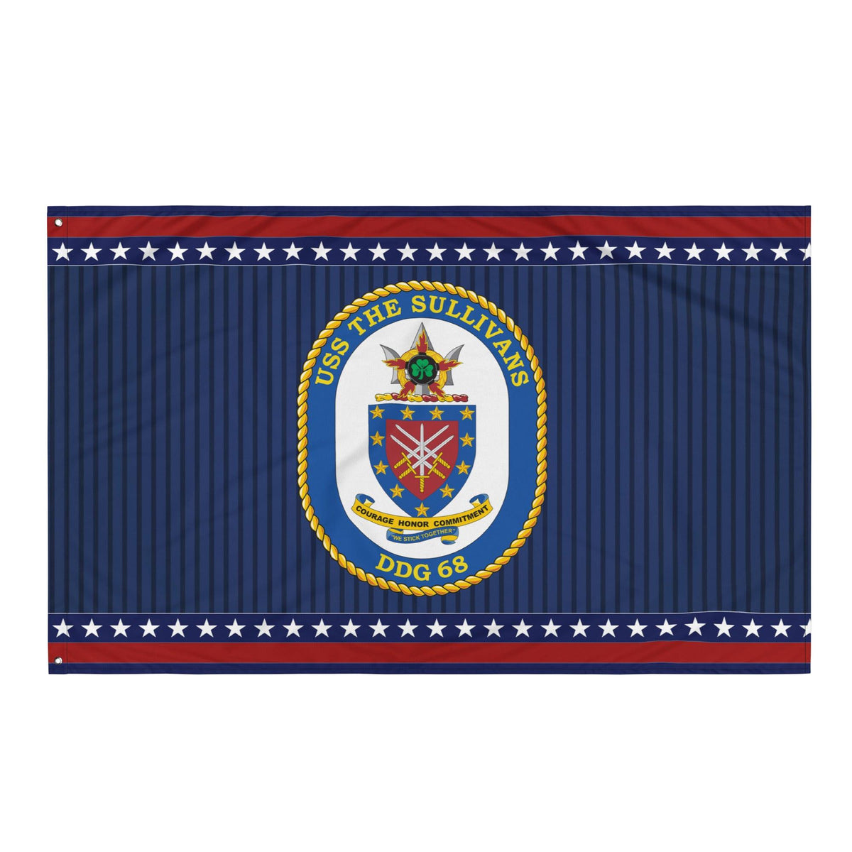 Patriotic USS The Sullivans (DDG-68) Ship's Crest Wall Flag