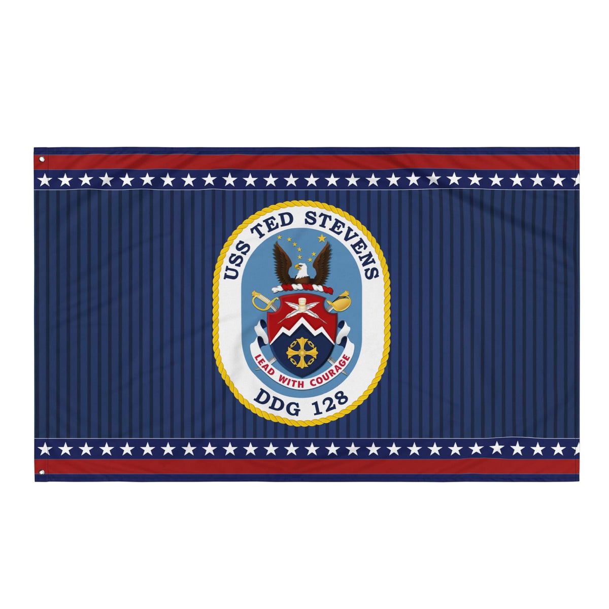 Patriotic USS Ted Stevens (DDG-128) Ship's Crest Wall Flag