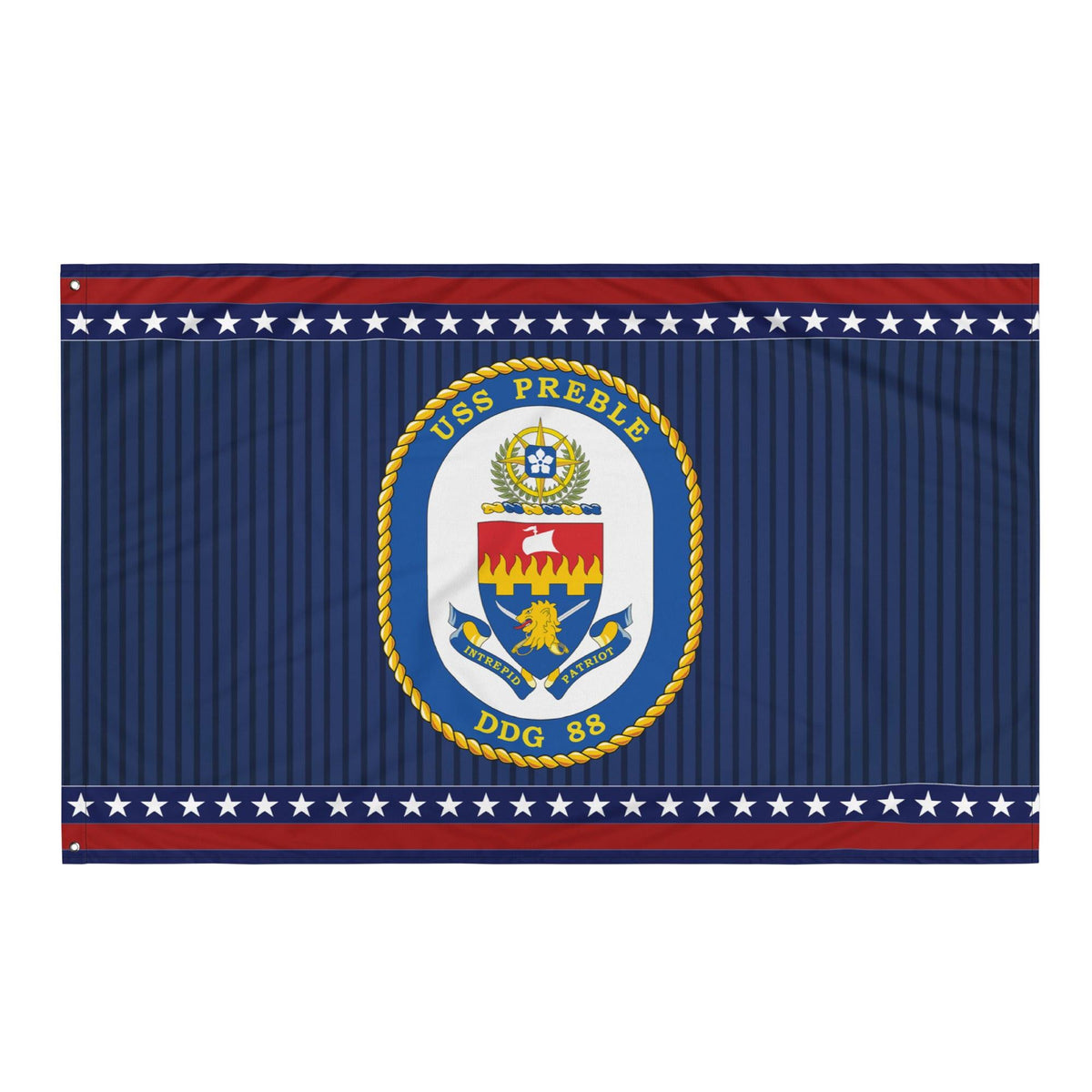 Patriotic USS Preble (DDG-88) Ship's Crest Wall Flag