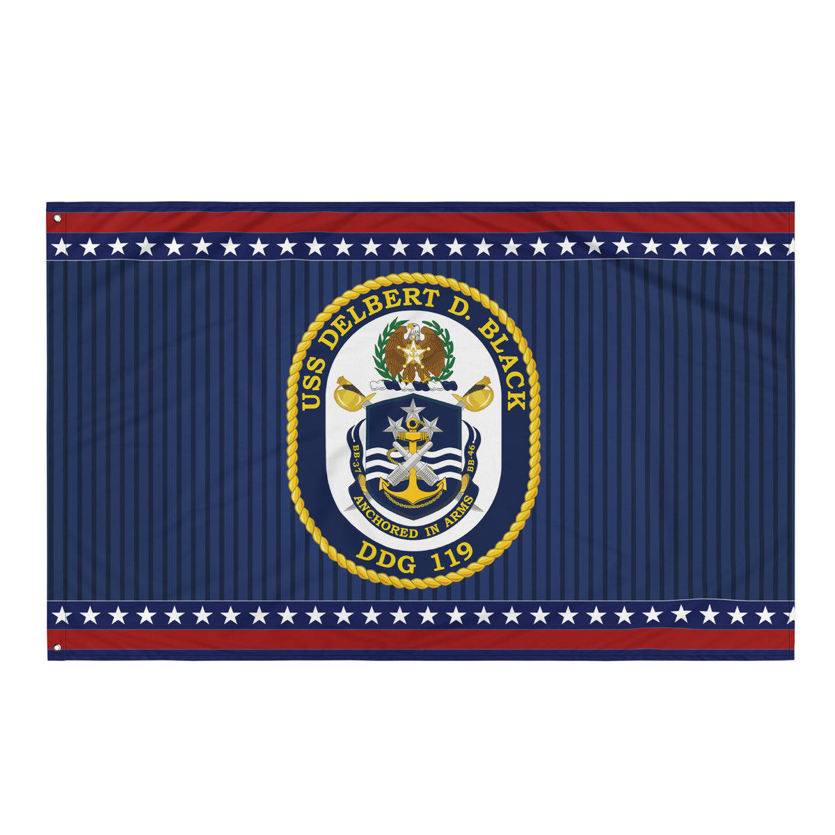 Patriotic USS Delbert D. Black (DDG-119) Ship's Crest Wall Flag