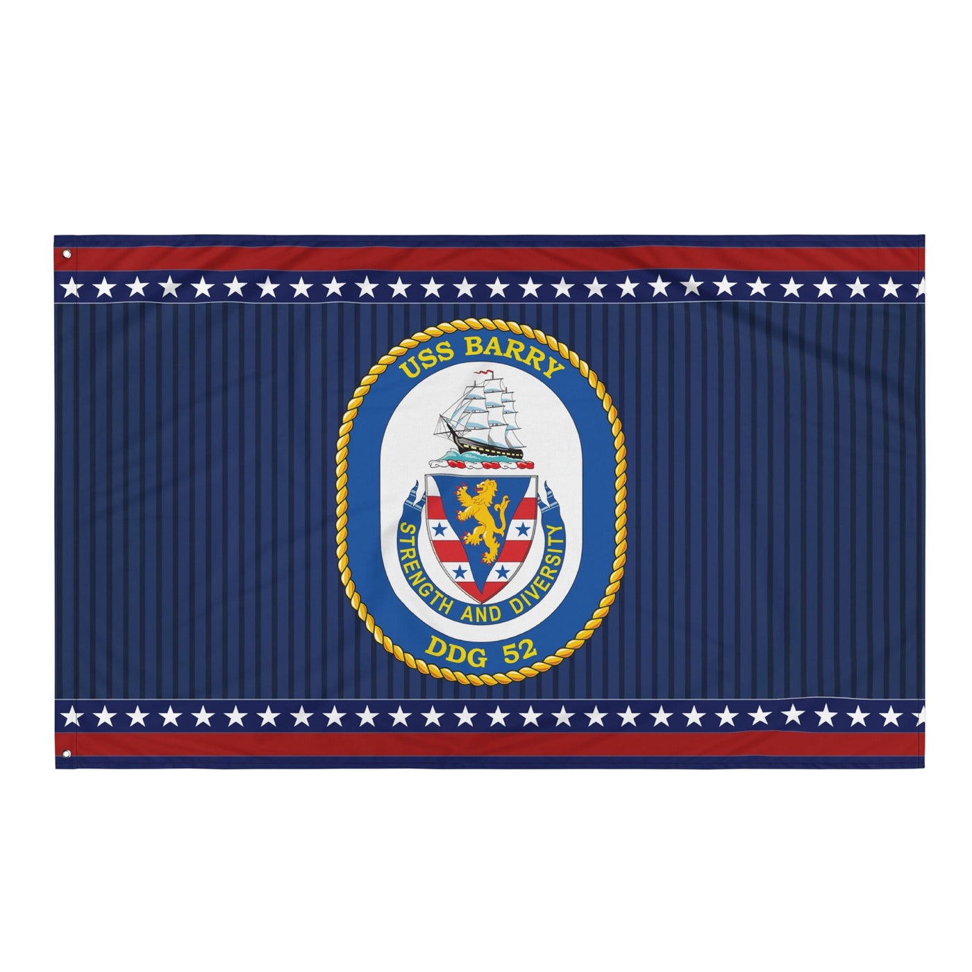 Patriotic USS Barry (DDG-52) Ship's Crest Wall Flag