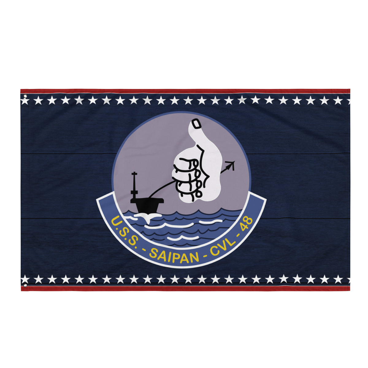 Patriotic USS Saipan (CVL-48) Aircraft Carrier Flag