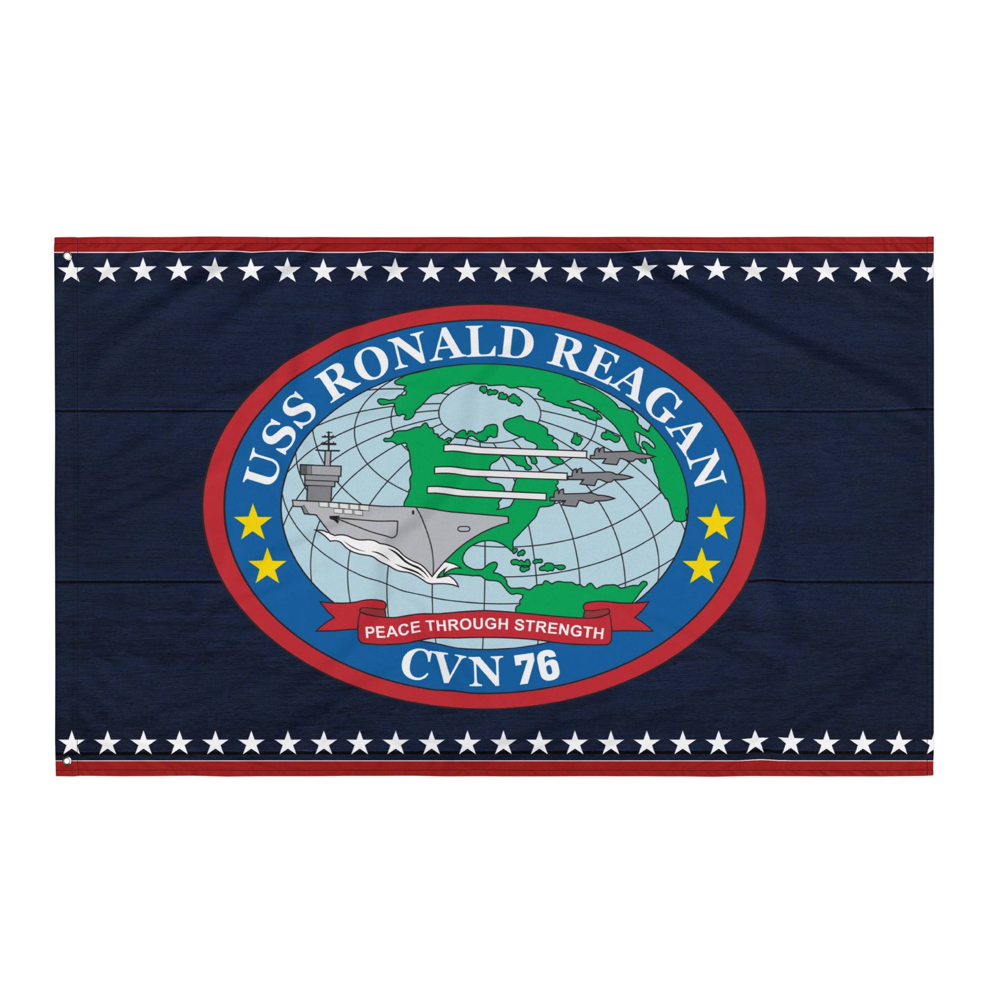 Patriotic USS Ronald Reagan (CVN-76) Aircraft Carrier Flag