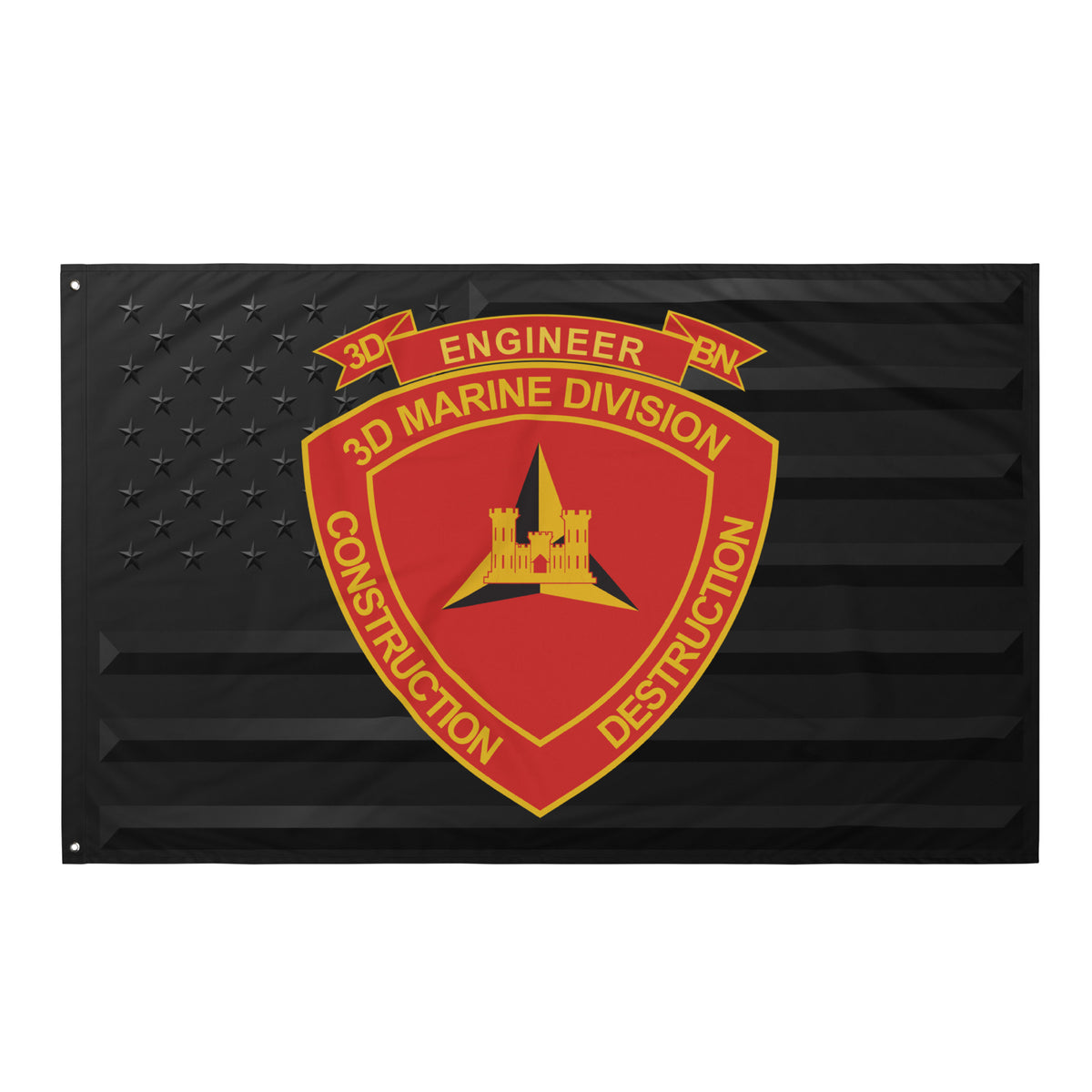 3rd Combat Engineer Battalion (3rd CEB) Black American Flag