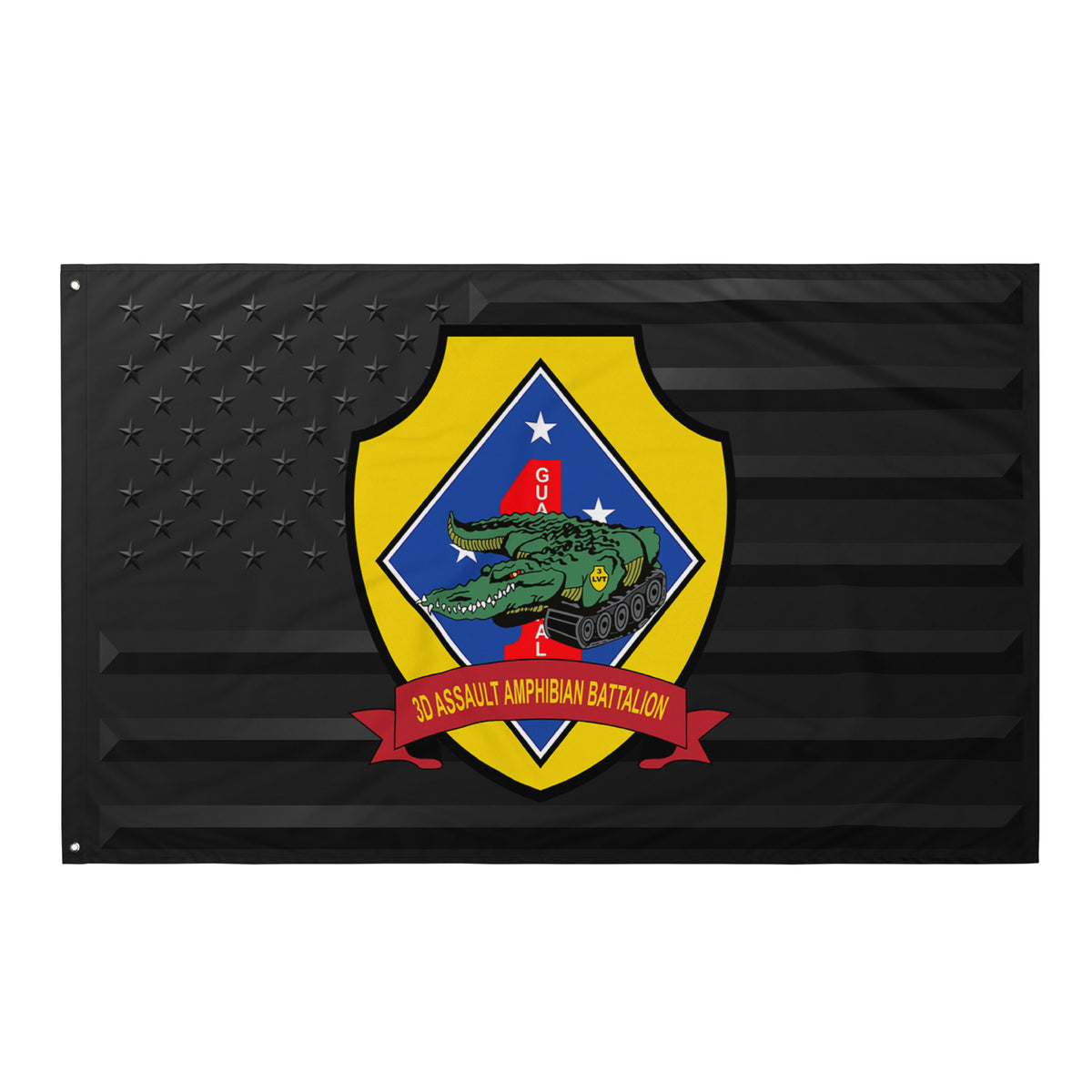 3rd AABn USMC Black American Flag