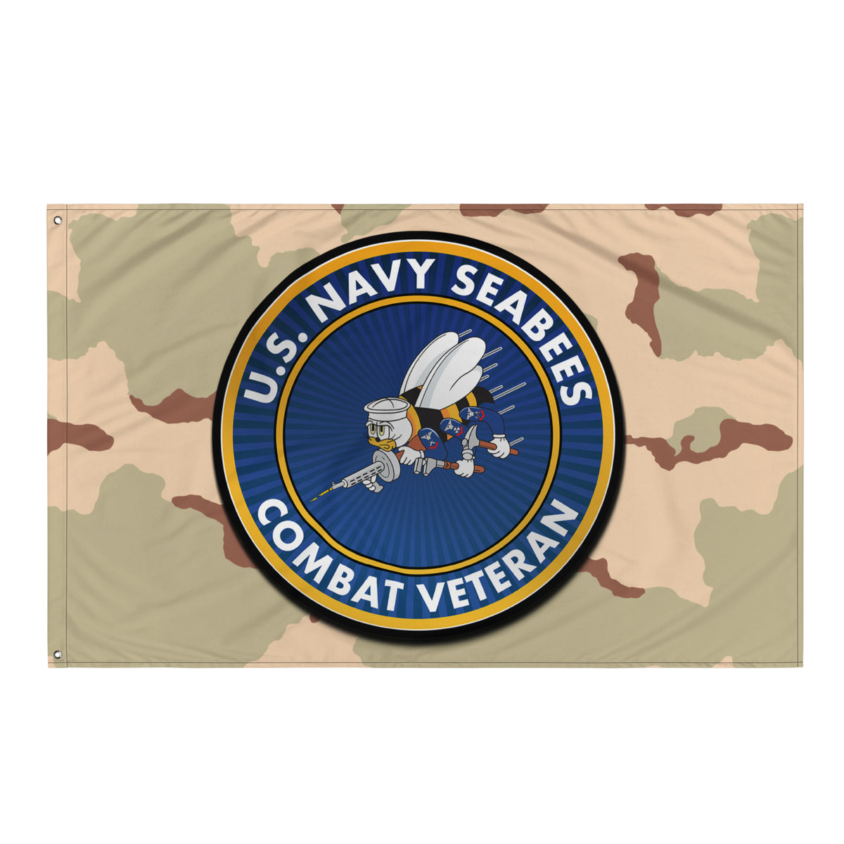 U.S. Navy Seabees Combat Veteran DCU Camo Flag