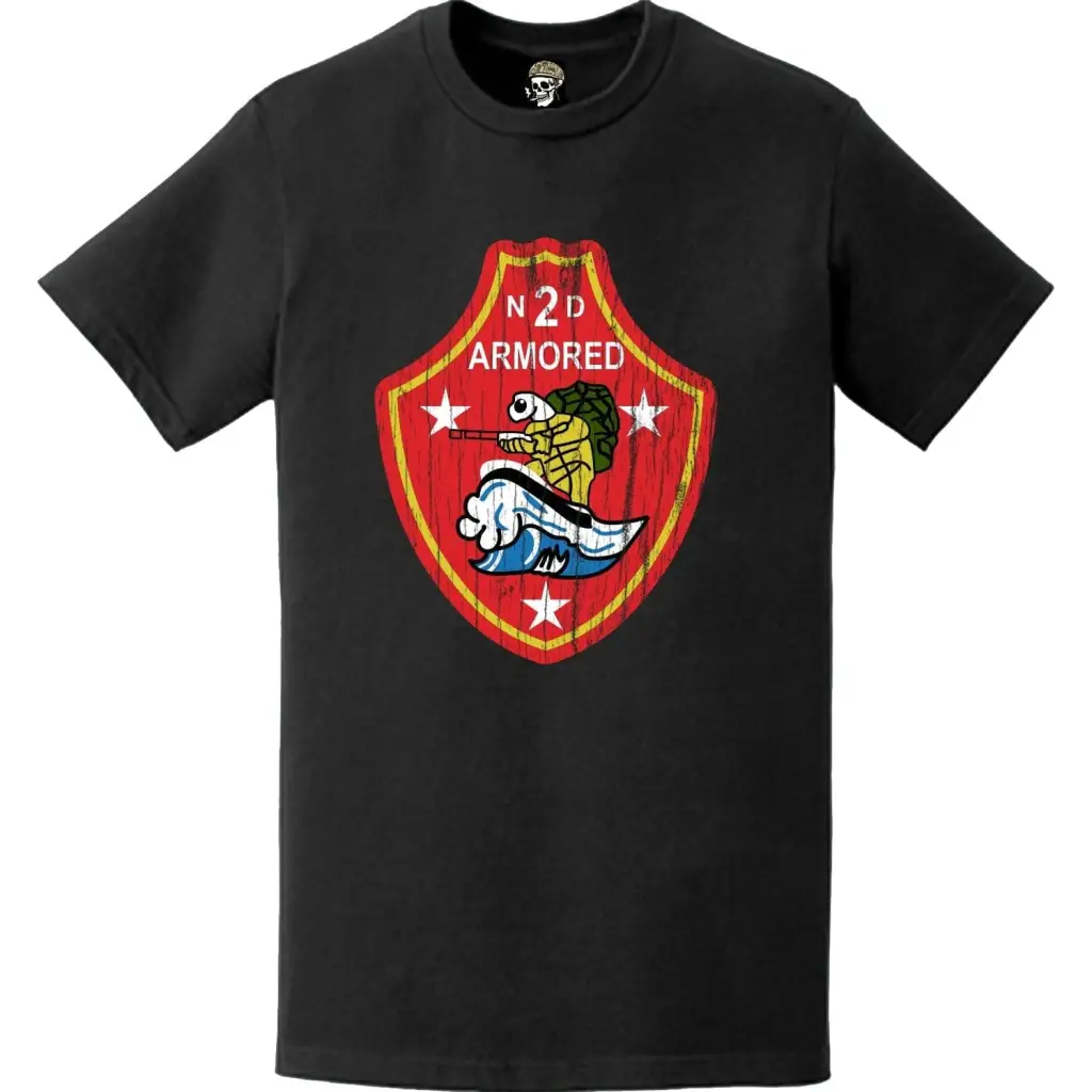 Distressed 2nd Armored Amphibian Tractor Battalion WW2 Emblem Logo T-S