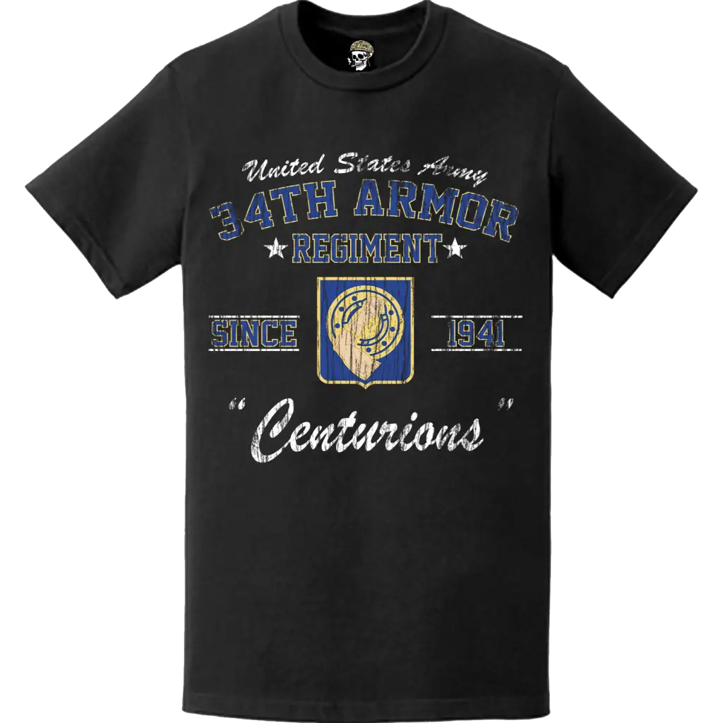 Distressed 34th Armor Regiment Since 1941 Legacy T-Shirt
