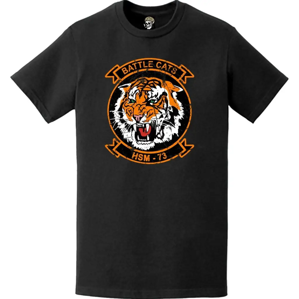 Distressed HSM-73 "Battle Cats" Logo Emblem Crest Insignia T-Shirt