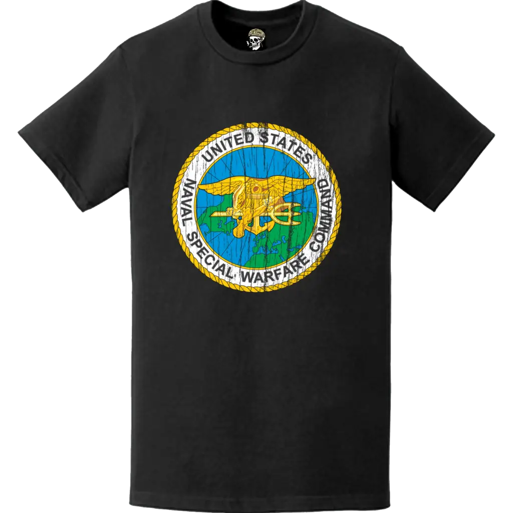 Distressed Naval Special Warfare Command (NSWC) Logo Emblem T-Shirt