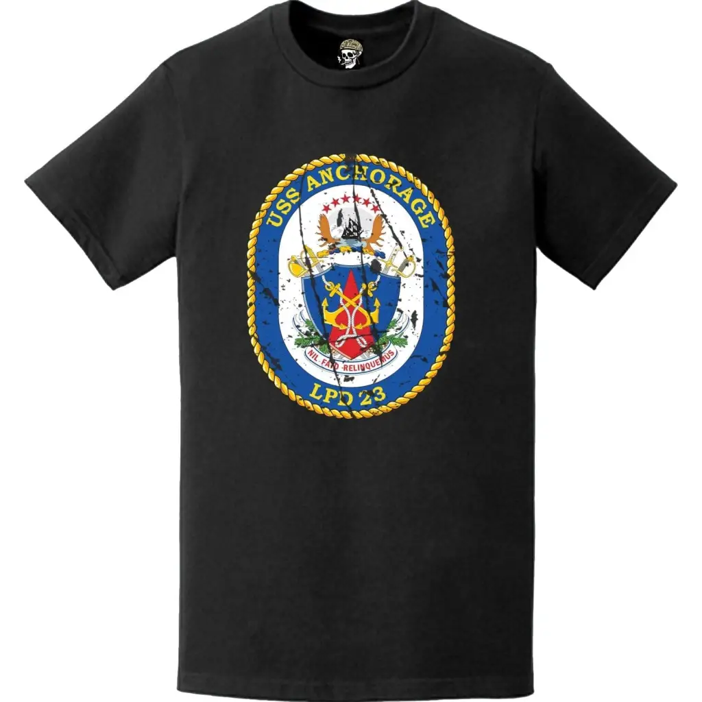 Distressed USS Anchorage (LPD-23) Ship's Crest Emblem T-Shirt - U.S ...