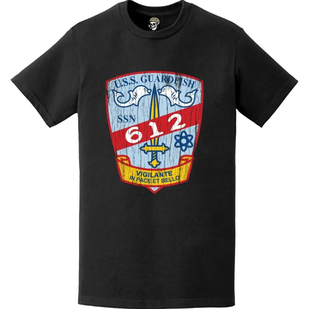 Distressed USS Guardfish (SSN-612) Logo T-Shirt
