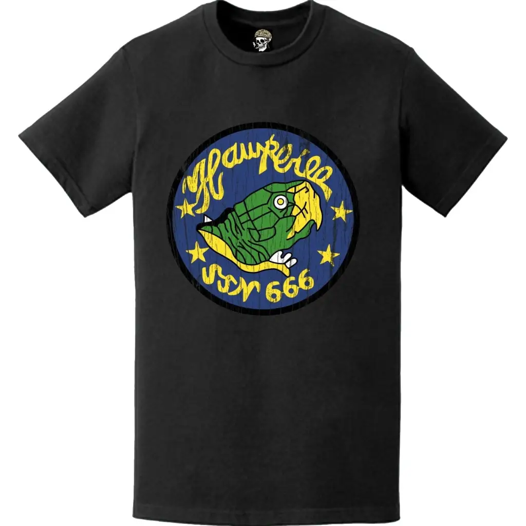 Distressed USS Hawkbill (SSN-666) Logo T-Shirt