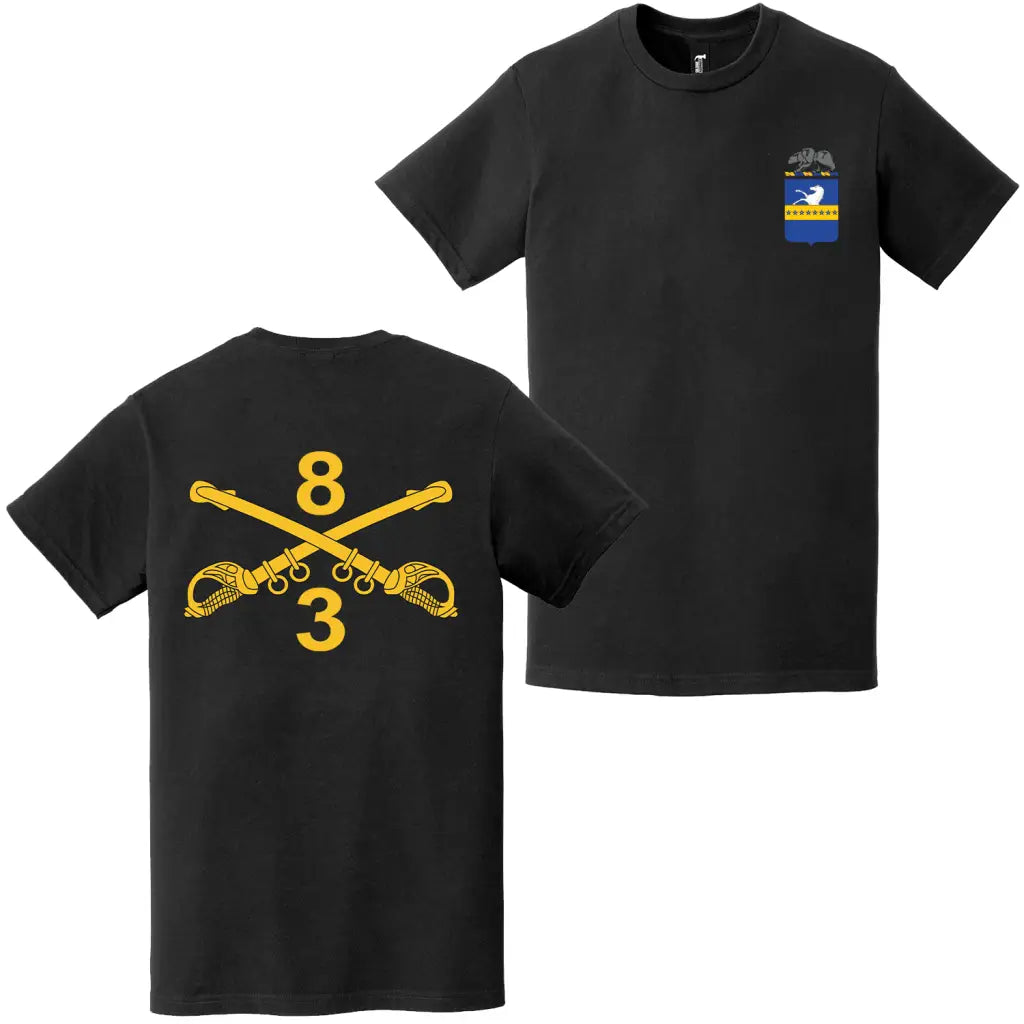 Double-Sided 3-8 CAV Regiment Sabers T-Shirt