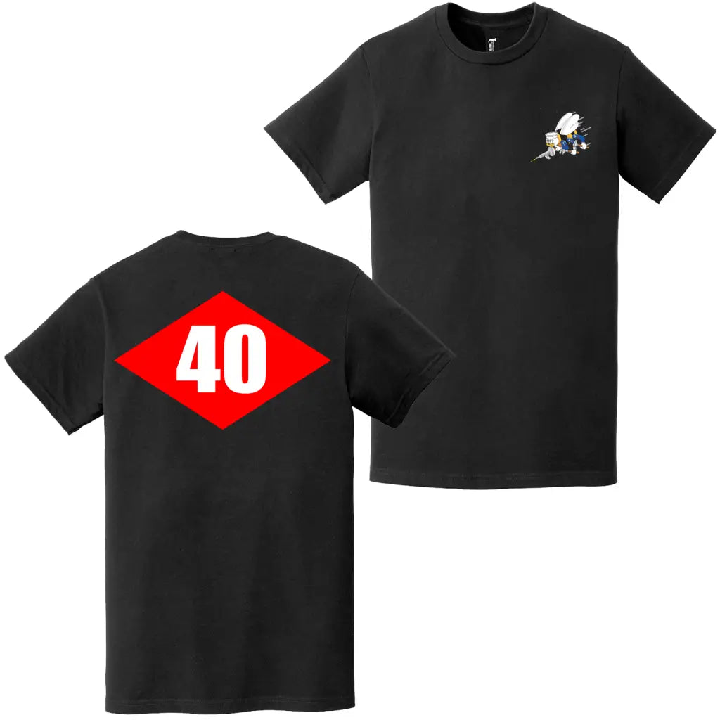 Double-Sided NMCB-40 Beep Seabees Emblem T-Shirt
