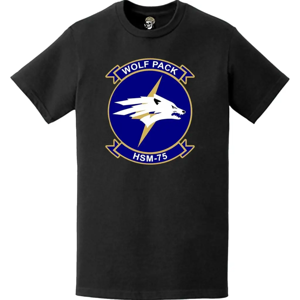 HSM-75 "Wolfpack" Logo Emblem Crest Insignia T-Shirt