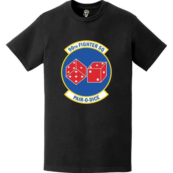 Official 90th Fighter Squadron (90th FS) 'Dicemen' Logo Emblem T-Shirt