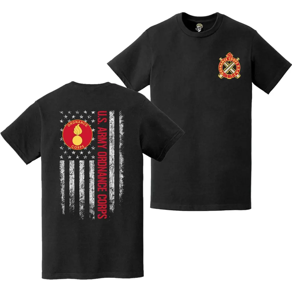 Ordance Corps Double-Sided American Flag T-Shirt - U.S. Army Ordnance ...
