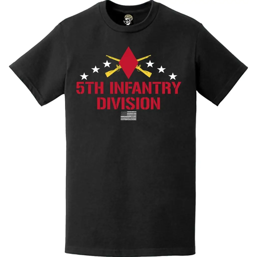Patriotic 5th Infantry Division Crossed Infantry Rifles T-Shirt