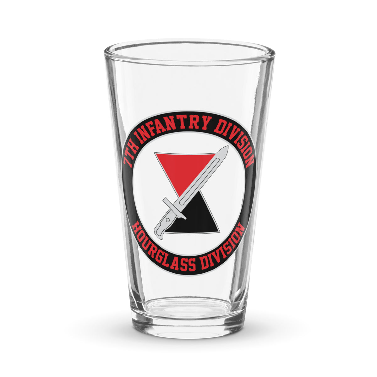 7th Infantry Division "Hourglass" Beer Pint Glass