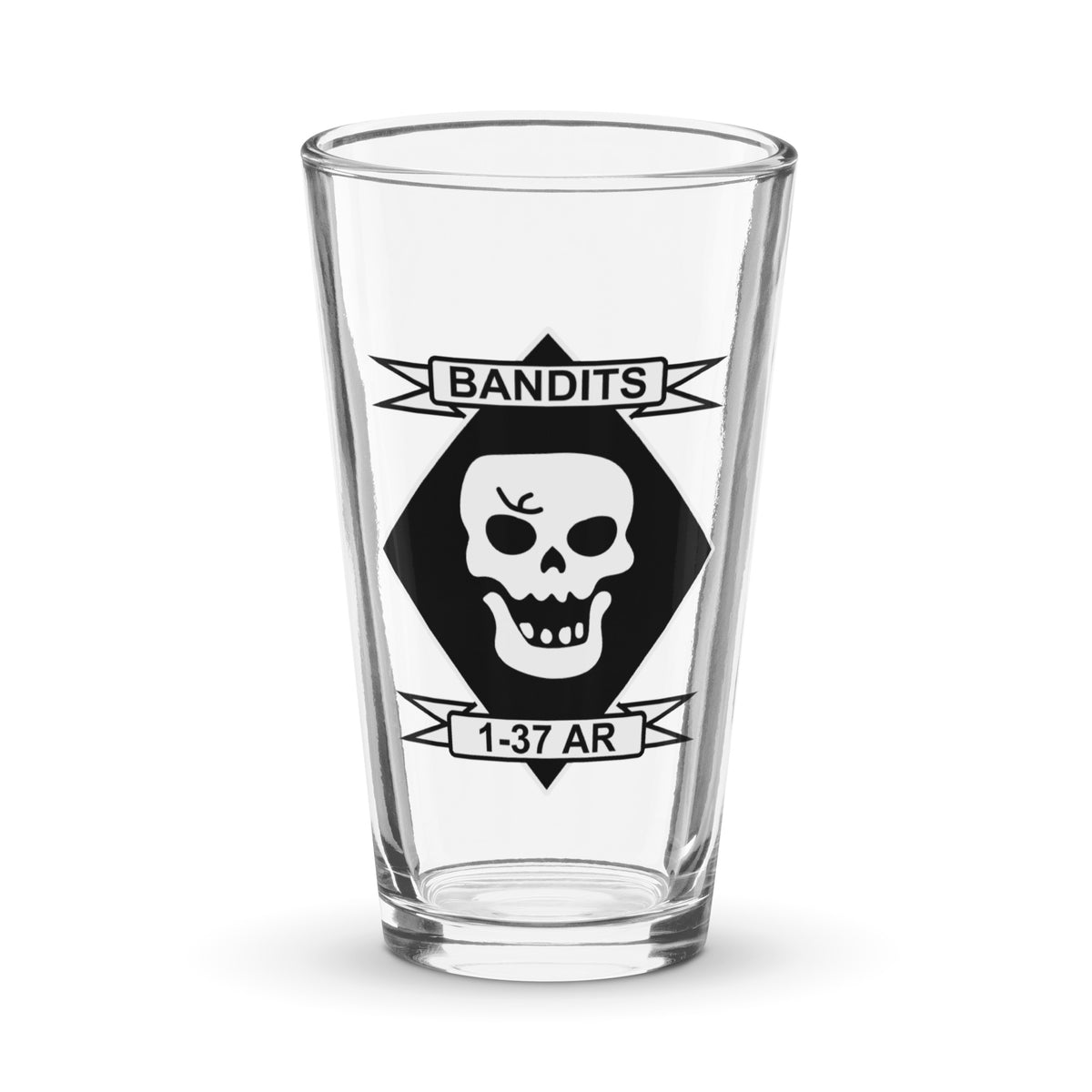 U.S. Army 1-37 Armor Regiment "Bandits" Beer Pint Glass
