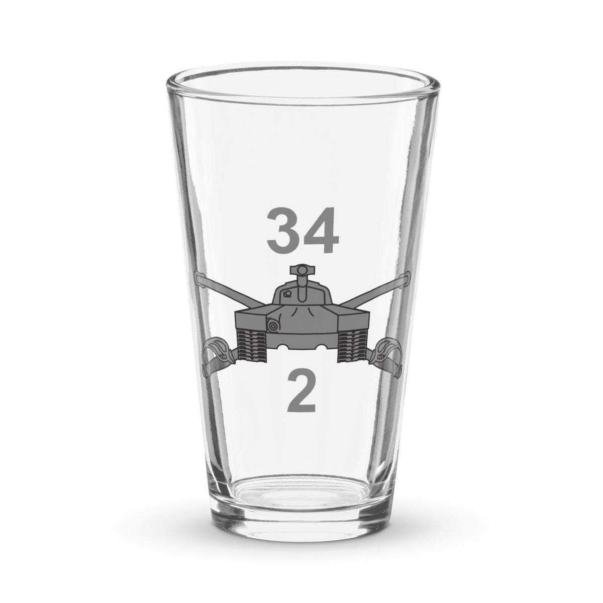 U.S. Army 2-34 Armor Regiment Pint Beer Glass