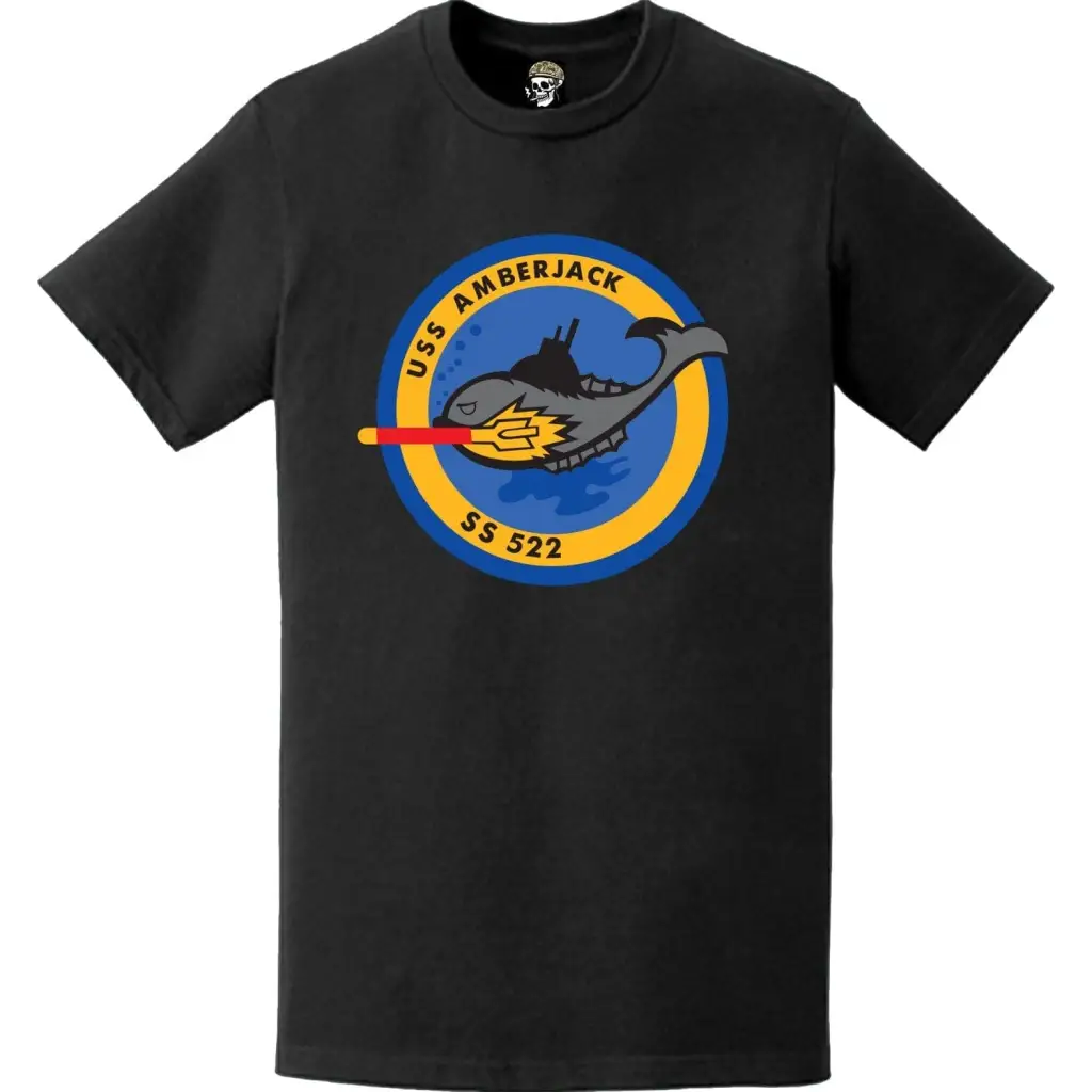 USS Amberjack (SS-522) Submarine Logo Emblem Crest T-Shirt | Pride Runs ...