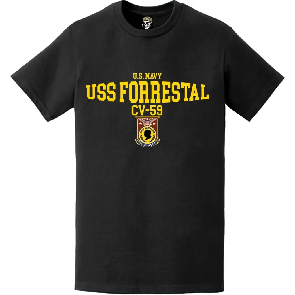 USS Forrestal (CV-59) Bulge Emblem T-Shirt