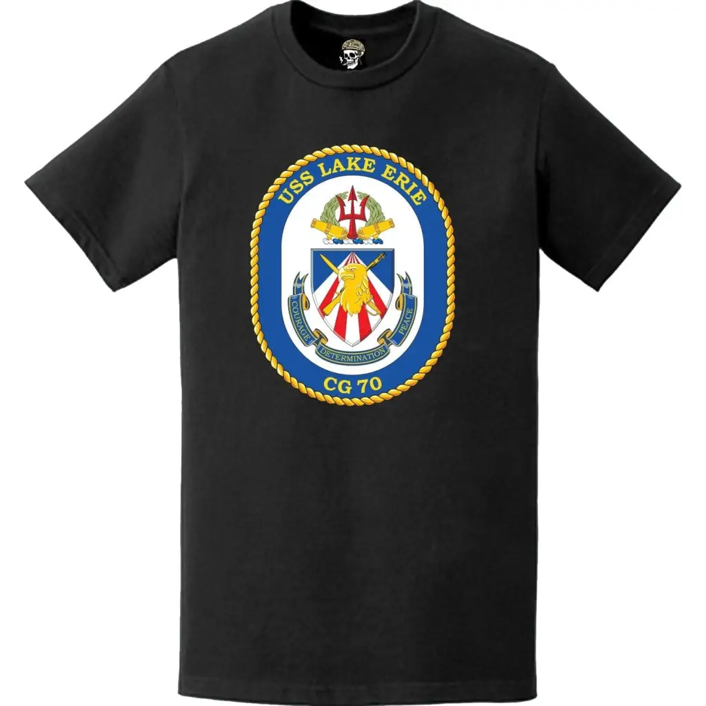 USS Lake Erie (CG-70) Ship's Crest Logo T-Shirt - U.S. Navy Military ...